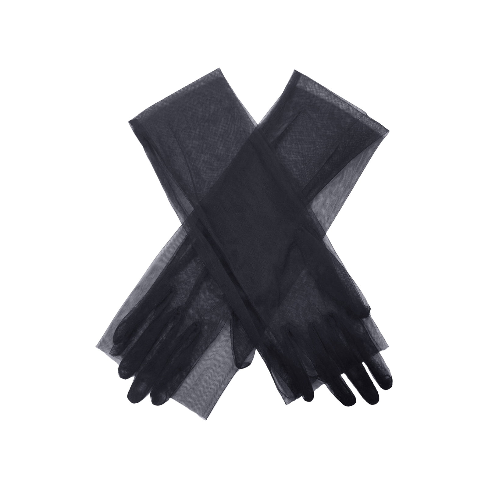 Grofry 1 Pair Women Prom Arm Covers See-through Mesh Thin Pleated Five ...