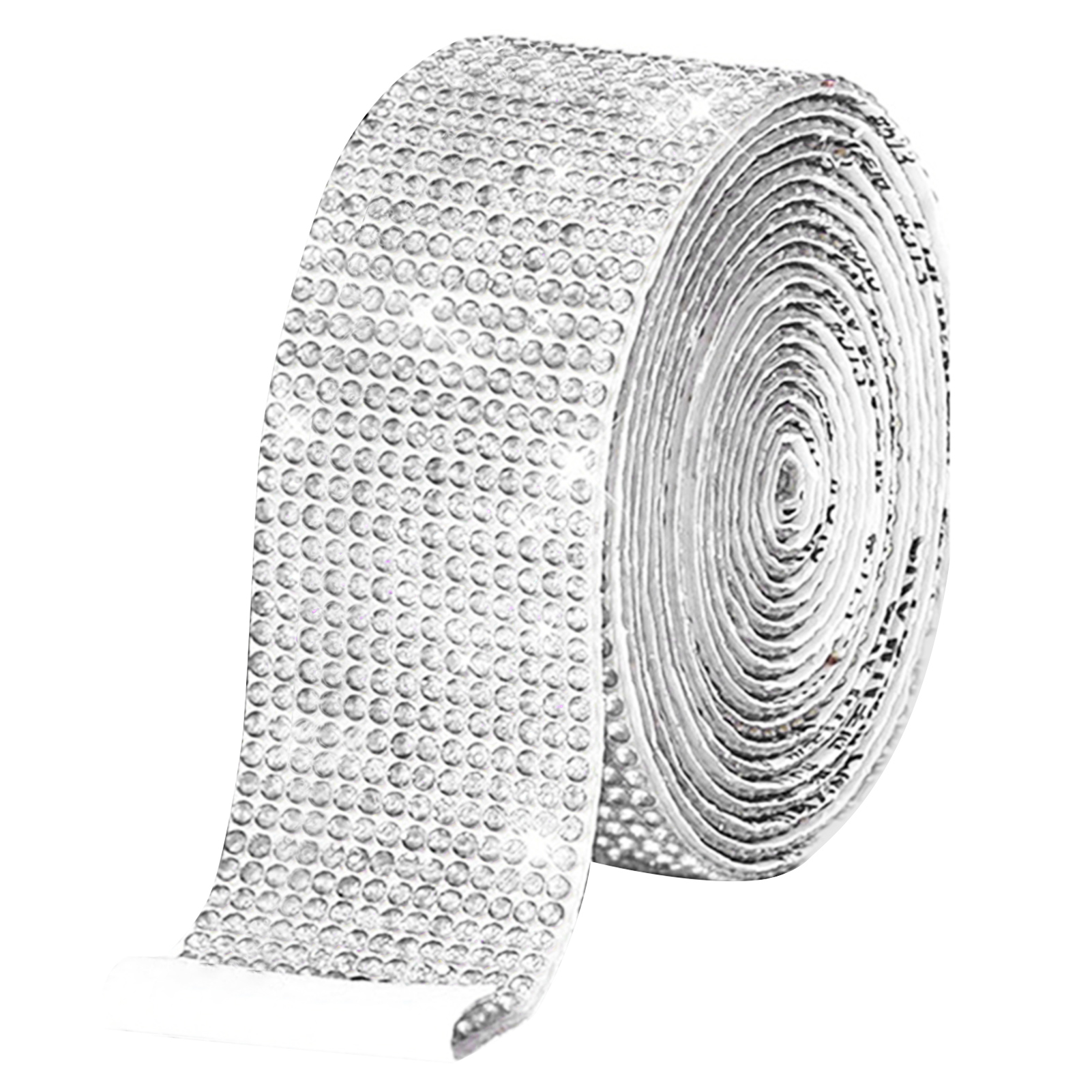 Grofry 1 Roll 90CM Ribbon Self-Adhesive Glitter Faux Crystal Decorative ...