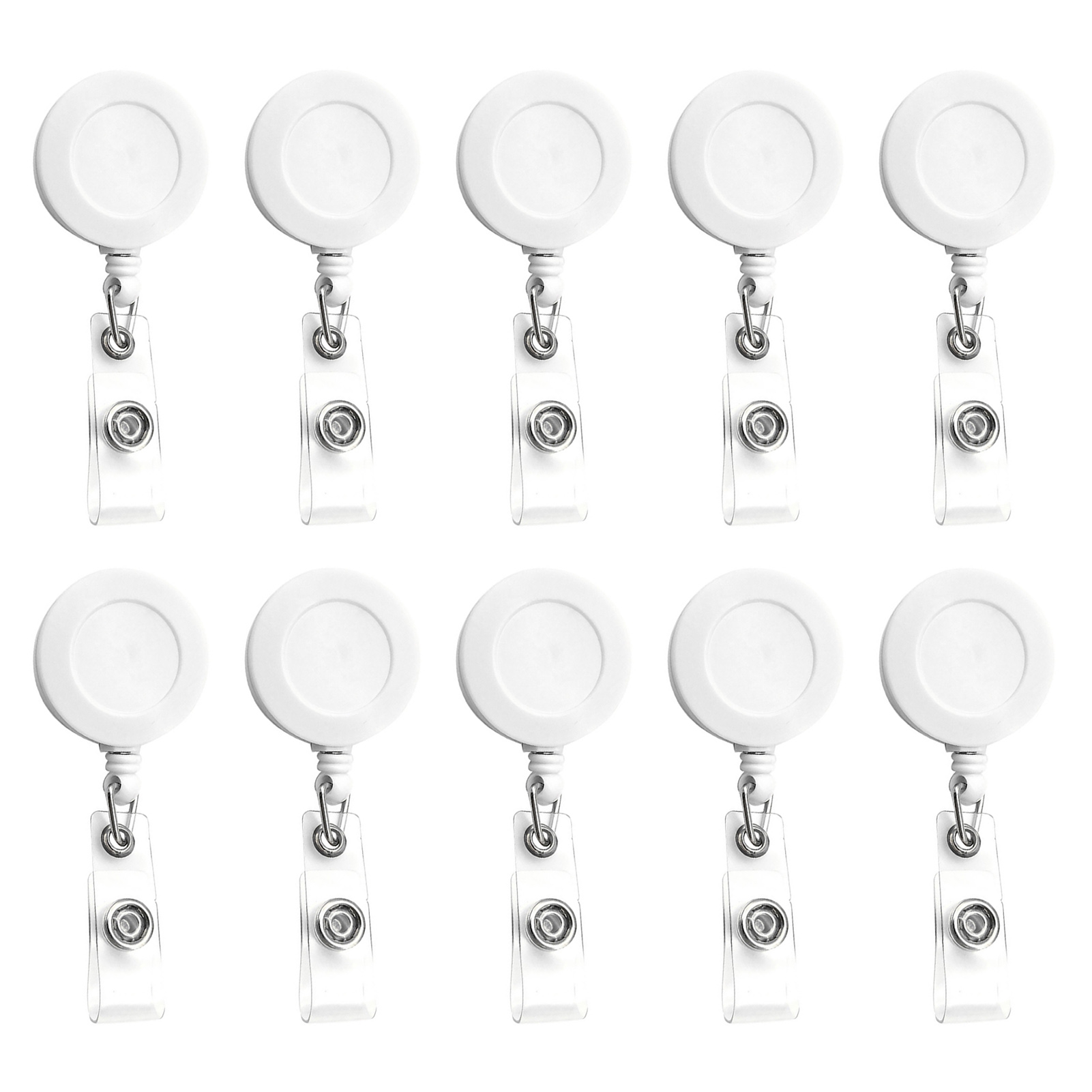 Grofry 10Pcs Retractable Badge Reels ,Carabiner Reel Clip, 360-degree ...
