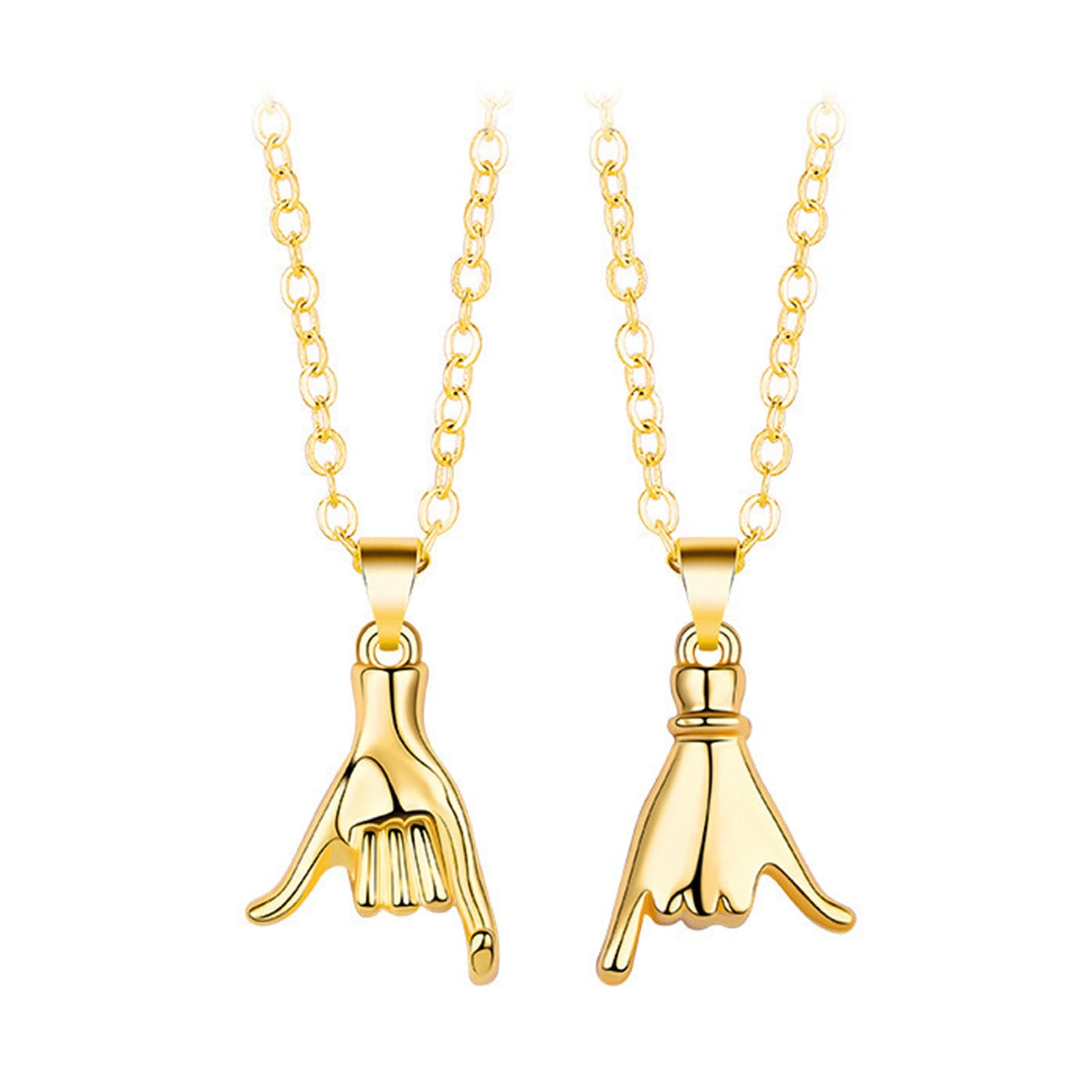 Grofry 2 Pcs Couple Matching Necklace Set Pinky Promise Matching ...