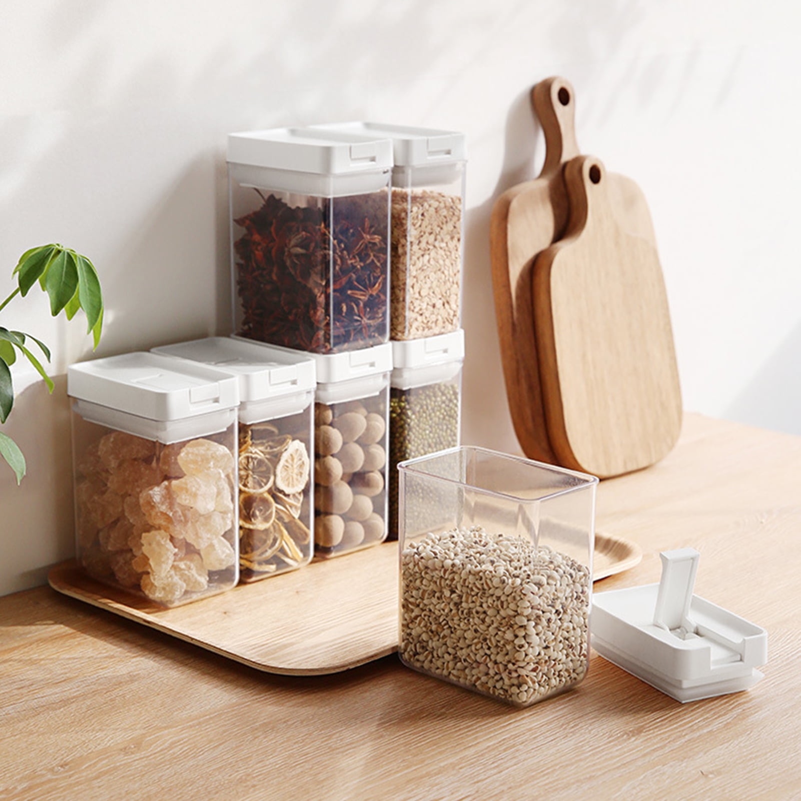 Grofry Airtight Food Storage Container Kitchen Pantry Square Cereal ...