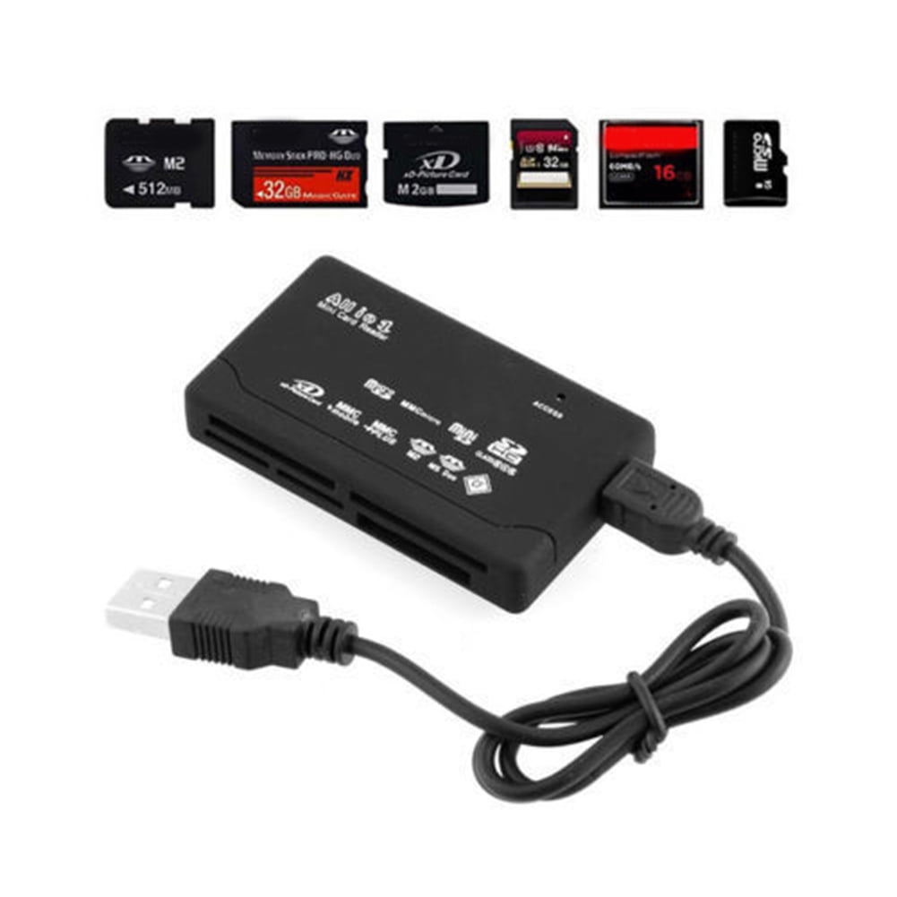 Grofry All in 1 Card Reader Adapter SD TF CF MS Micro (M2) USB 2.0 Card ...
