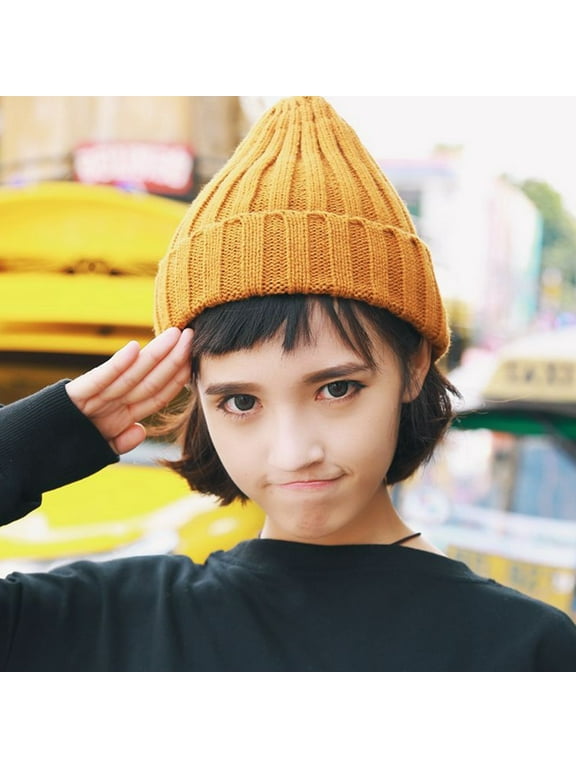 KBODIU Head Cover New Sweet Cool Wind Hat Hand-knitted Plush Hat Big ...