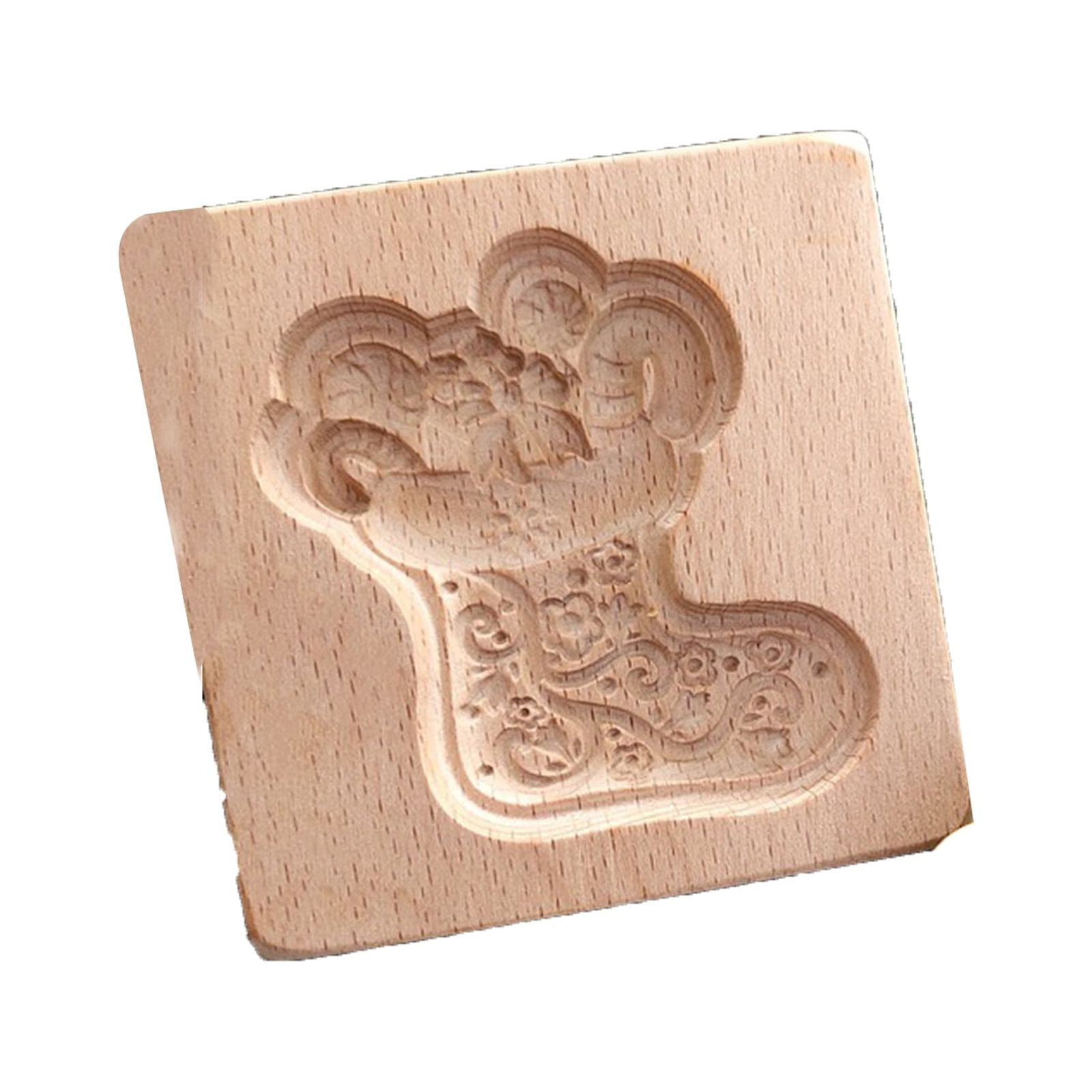Grofry Biscuit Mould Stamp Biscuit Mold Wooden Cookie Cutter Engraved ...