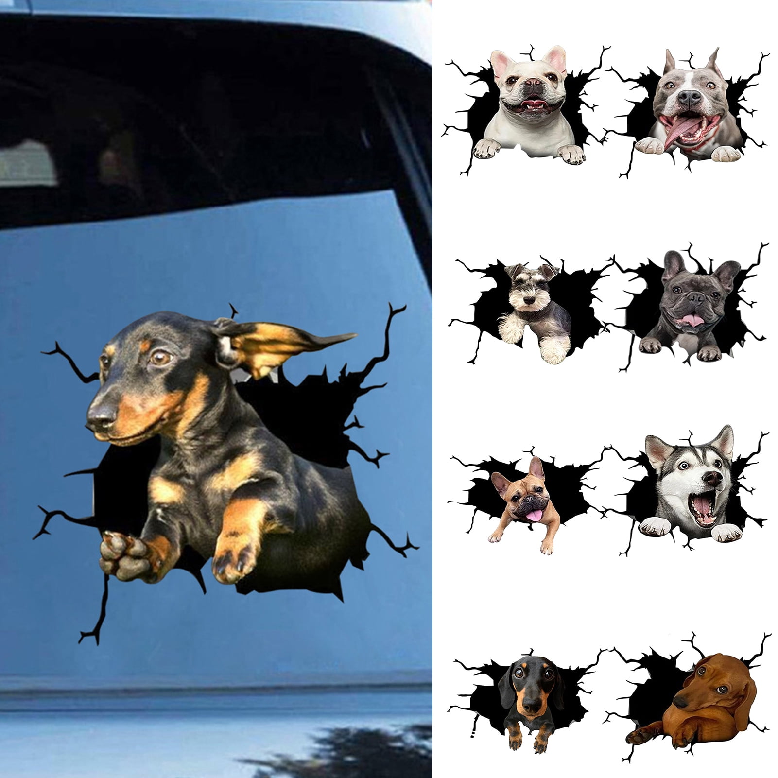 Grofry Car Funny Stickers Realistic Exquisite Pattern Simulation Pet ...