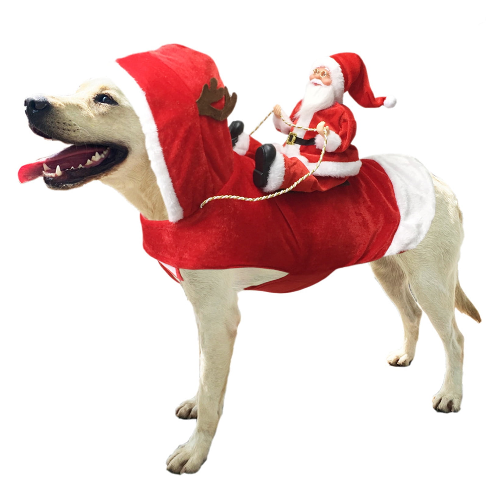 Grofry Christmas Dog Costume Santa Dog Costume Running Santa Claus ...
