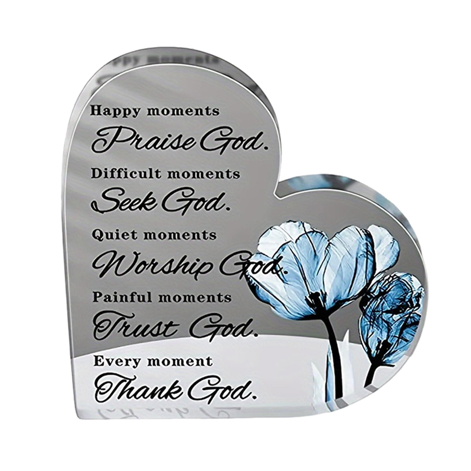 Grofry Clear Acrylic Heart Ornament Heart Shaped Acrylic Block ...