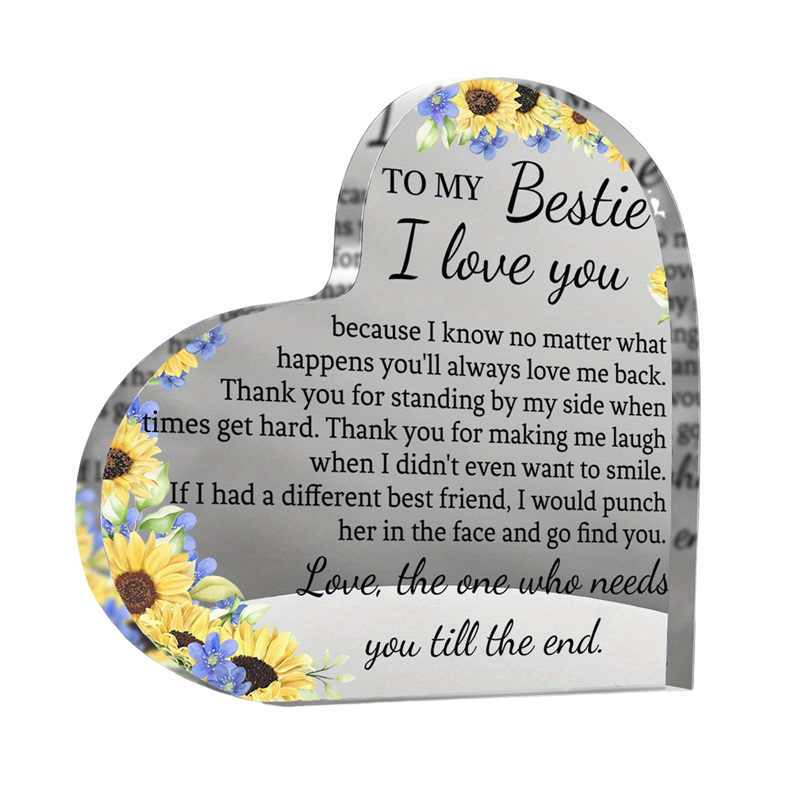 Grofry Clear Acrylic Heart Ornament Heart Shaped Acrylic Block ...