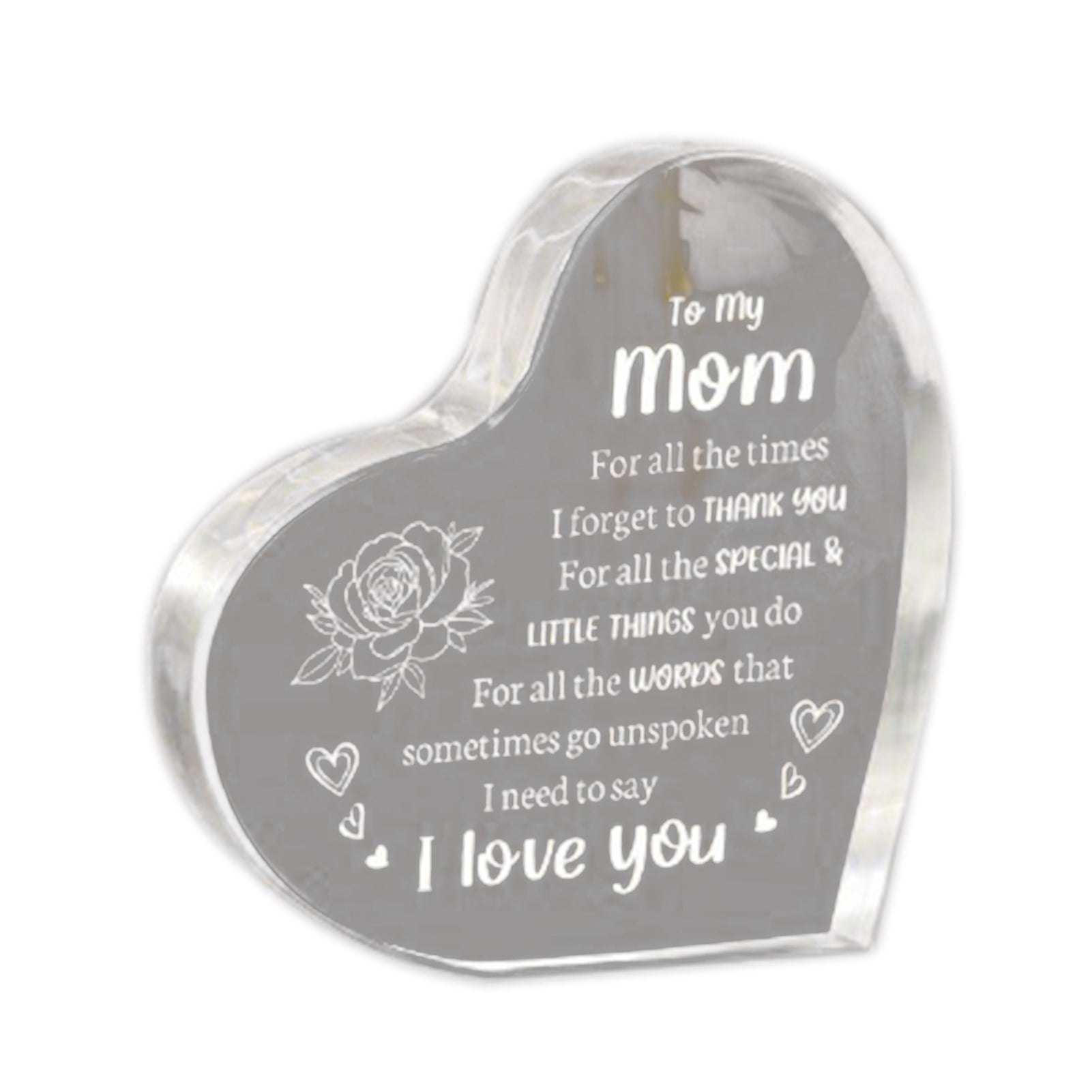 Grofry Clear Acrylic Heart Ornament Heart Shaped Acrylic Block ...