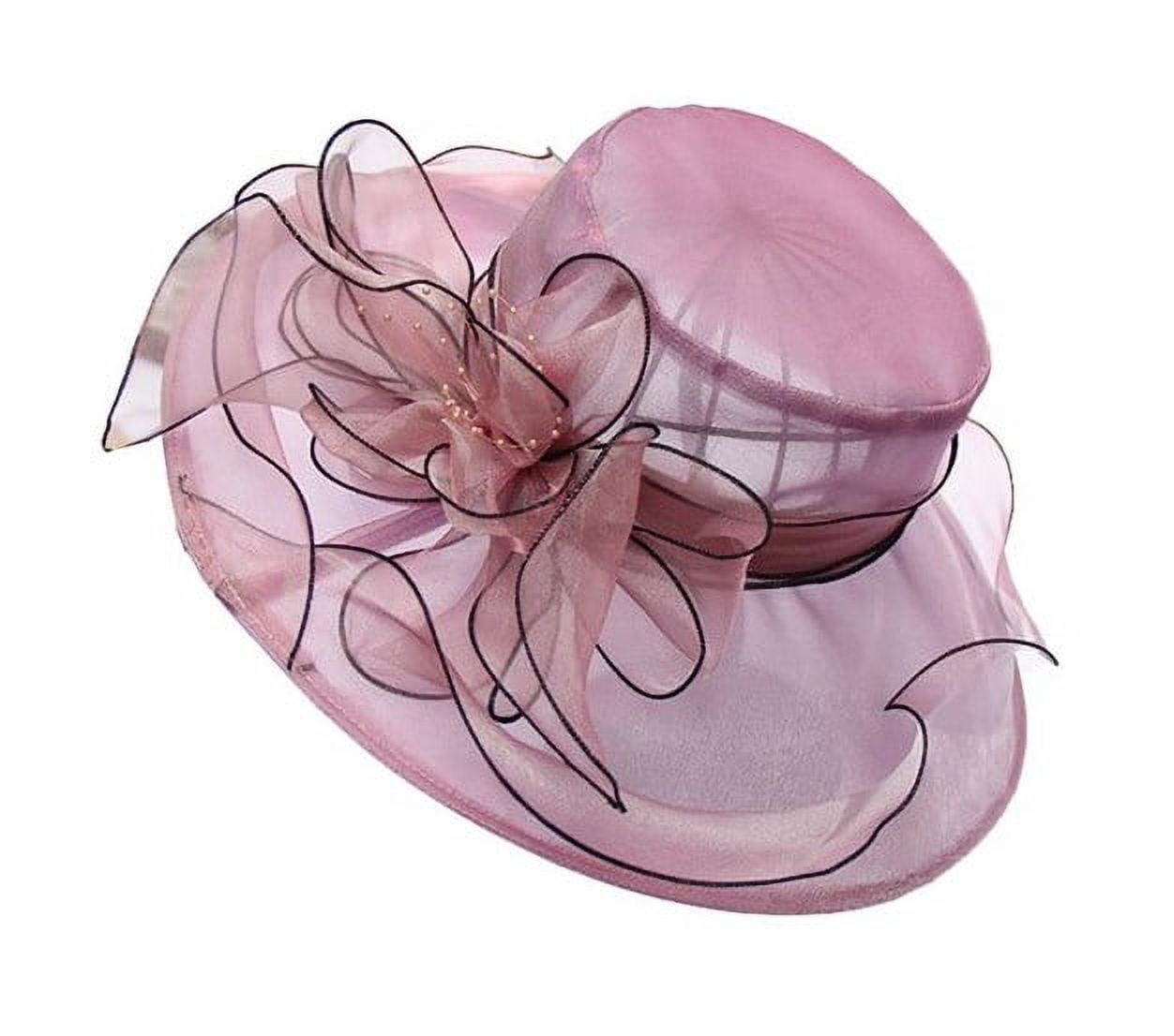 Grofry Floral Organza Wide Brim Church Fascinator Lady Tea Party Sun ...