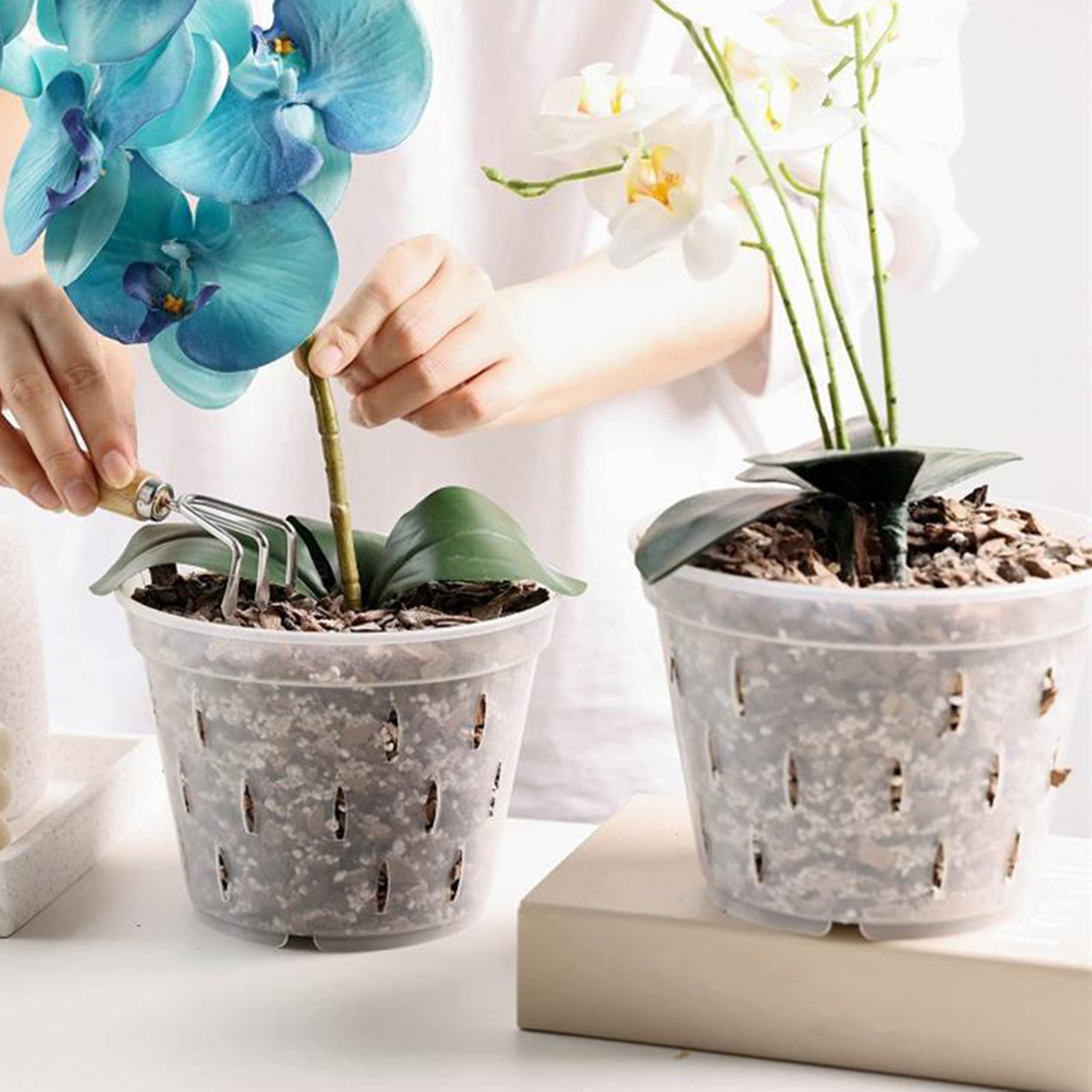 Grofry Orchid Pot ,Reusable Orchid Flowerpot with Holes ,Plastic Ventilated Planter for ...