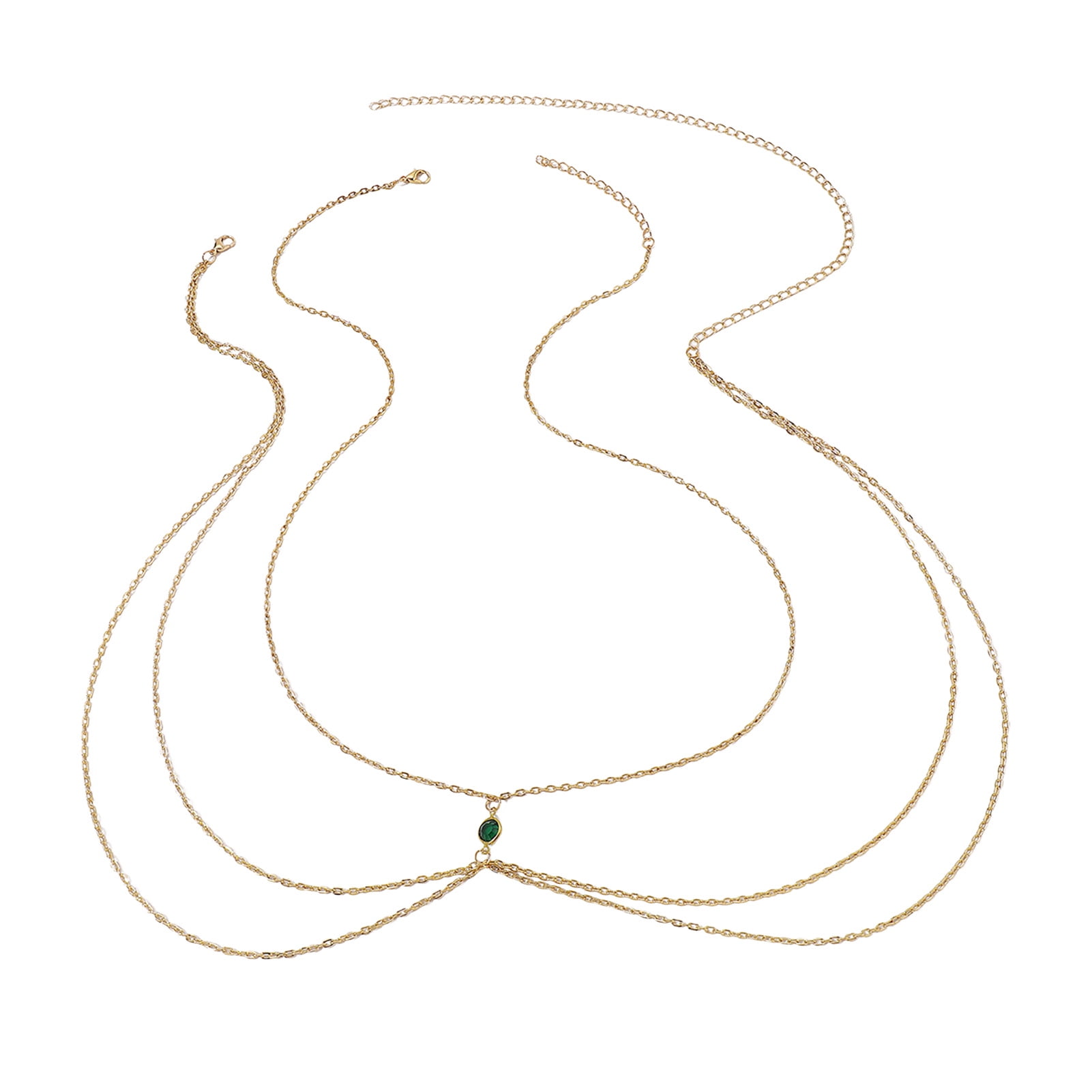 Grofry Women Body Chain Multi-layered Rhinestone Decor Retro Adjustable ...