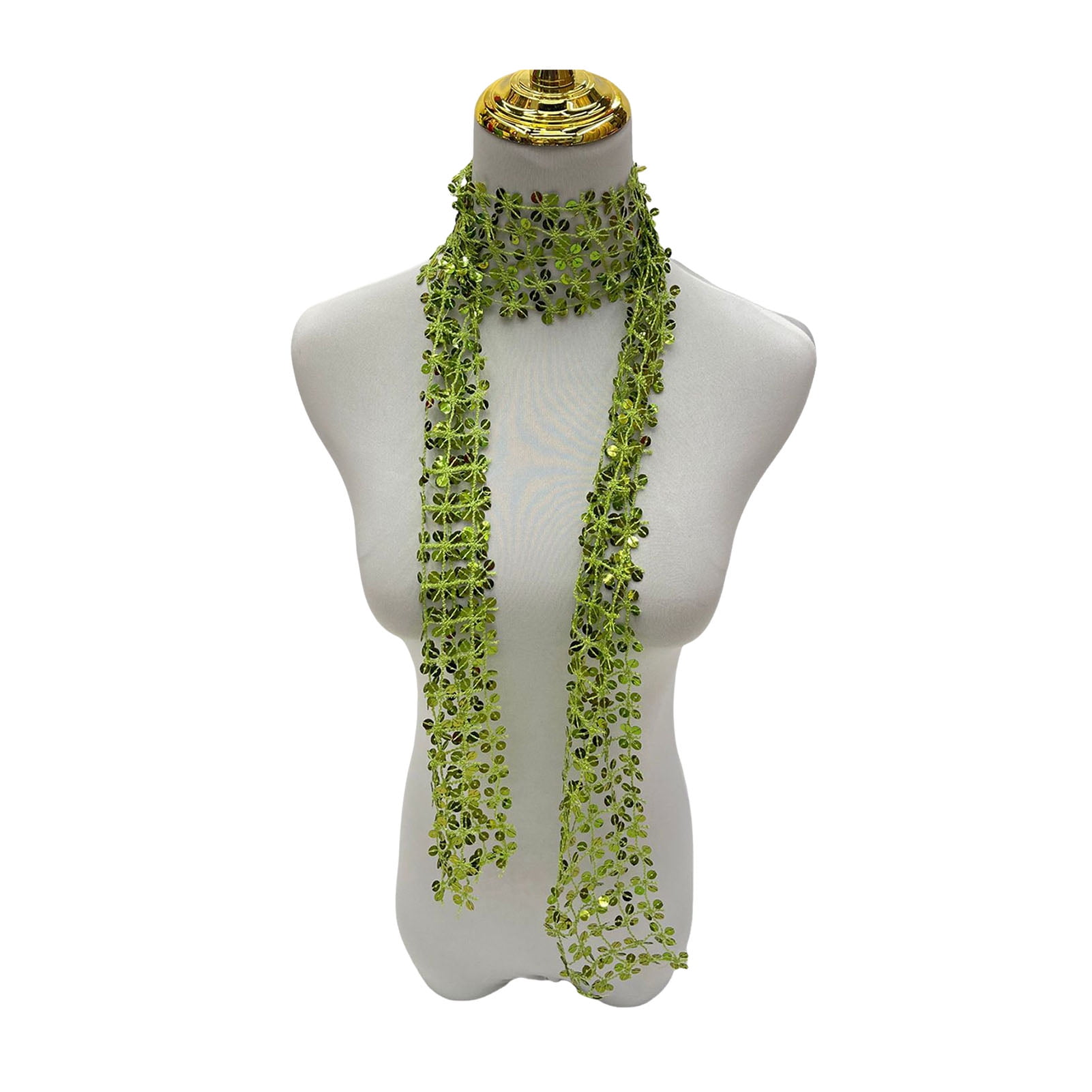 Grofry Women Scarf Shiny Sequin Flower Shape Hollow Design Scarf ...