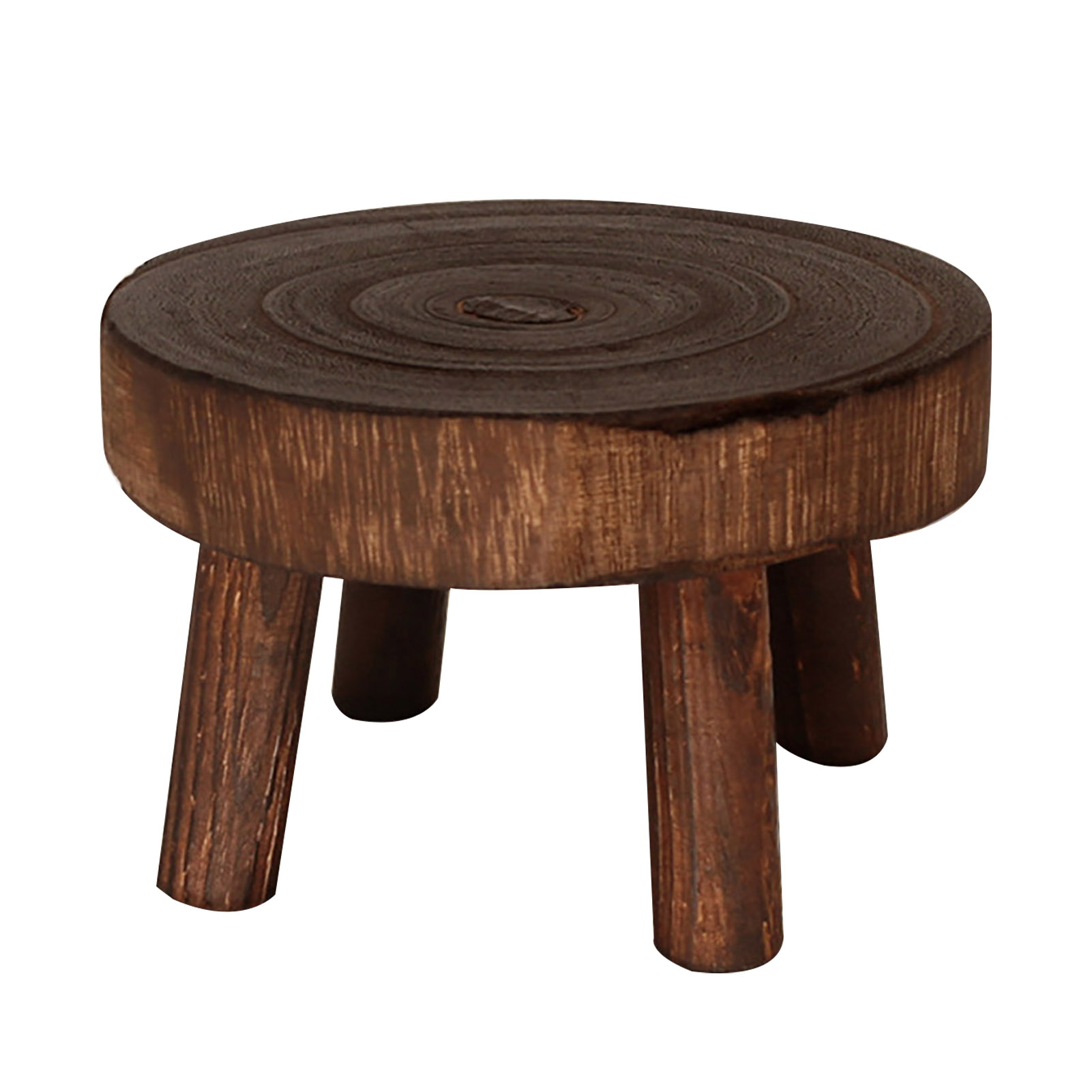Grofry Wooden Flower Pot Stand Mini Decorative Stool Plant Stand Round ...