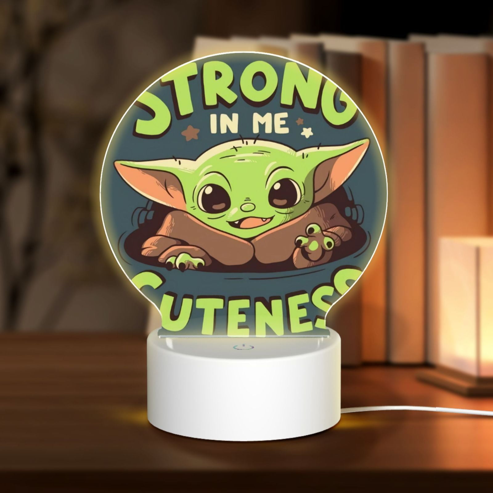 Grogu Anime Round Acrylic Night Light Is Suitable For Rooms,Restaurants ...