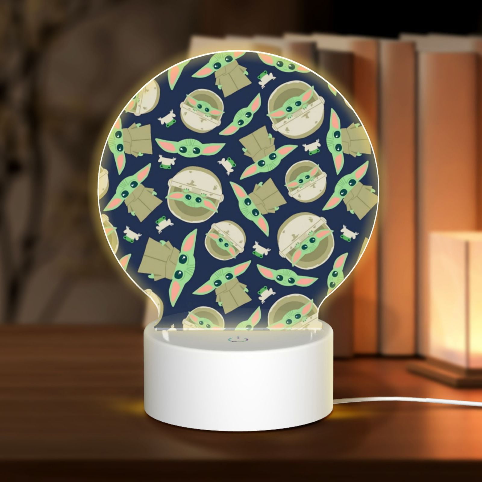 Grogu Anime Round Acrylic Night Light Is Suitable For Rooms,Restaurants ...