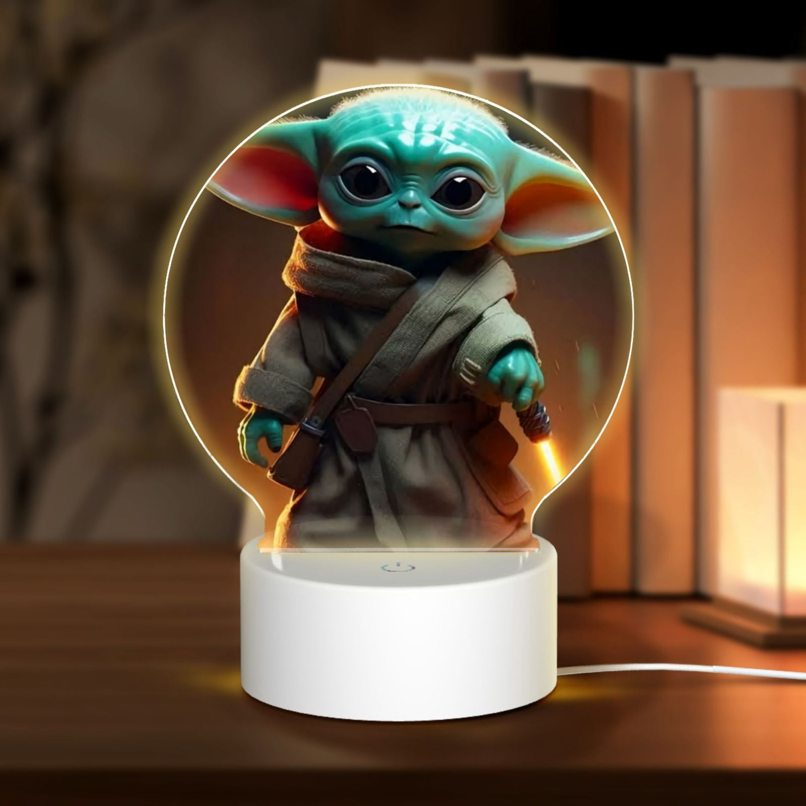 Grogu Anime Round Acrylic Night Light Is Suitable For Rooms,Restaurants ...