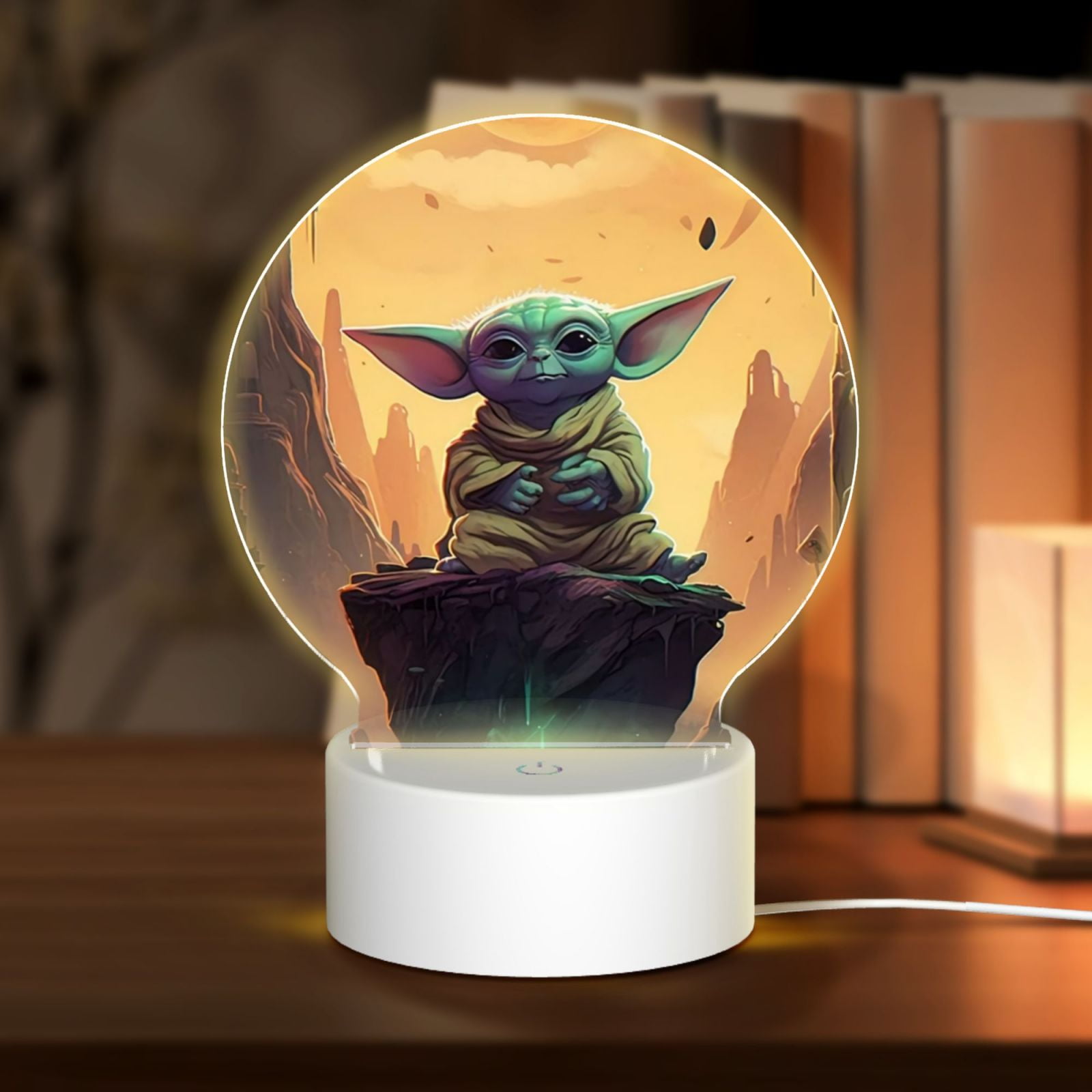 Grogu Anime Round Acrylic Night Light Is Suitable For Rooms,Restaurants ...