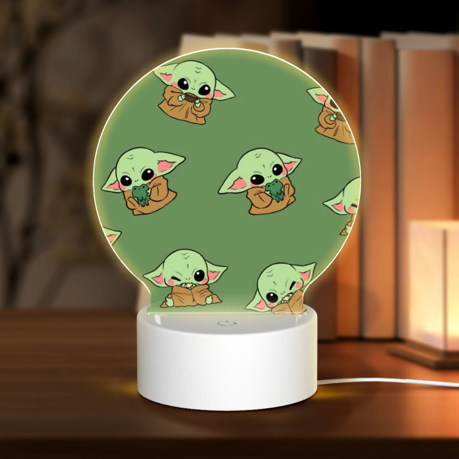Grogu Anime Round Acrylic Night Light Is Suitable For Rooms,Restaurants ...