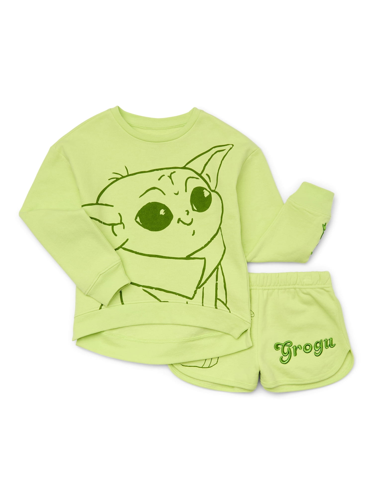 Grogu Girls Graphic Sweatshirt and Shorts Set, 2-Piece, Sizes 4-16 ...