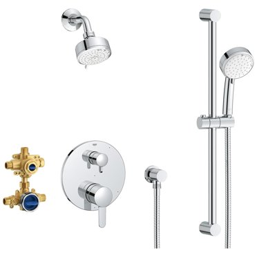 GROHE 34745000 Grohtherm Cube Shower Set with Tempesta 210, Starlight ...