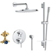 GROHE 34745000 Grohtherm Cube Shower Set with Tempesta 210, Starlight ...