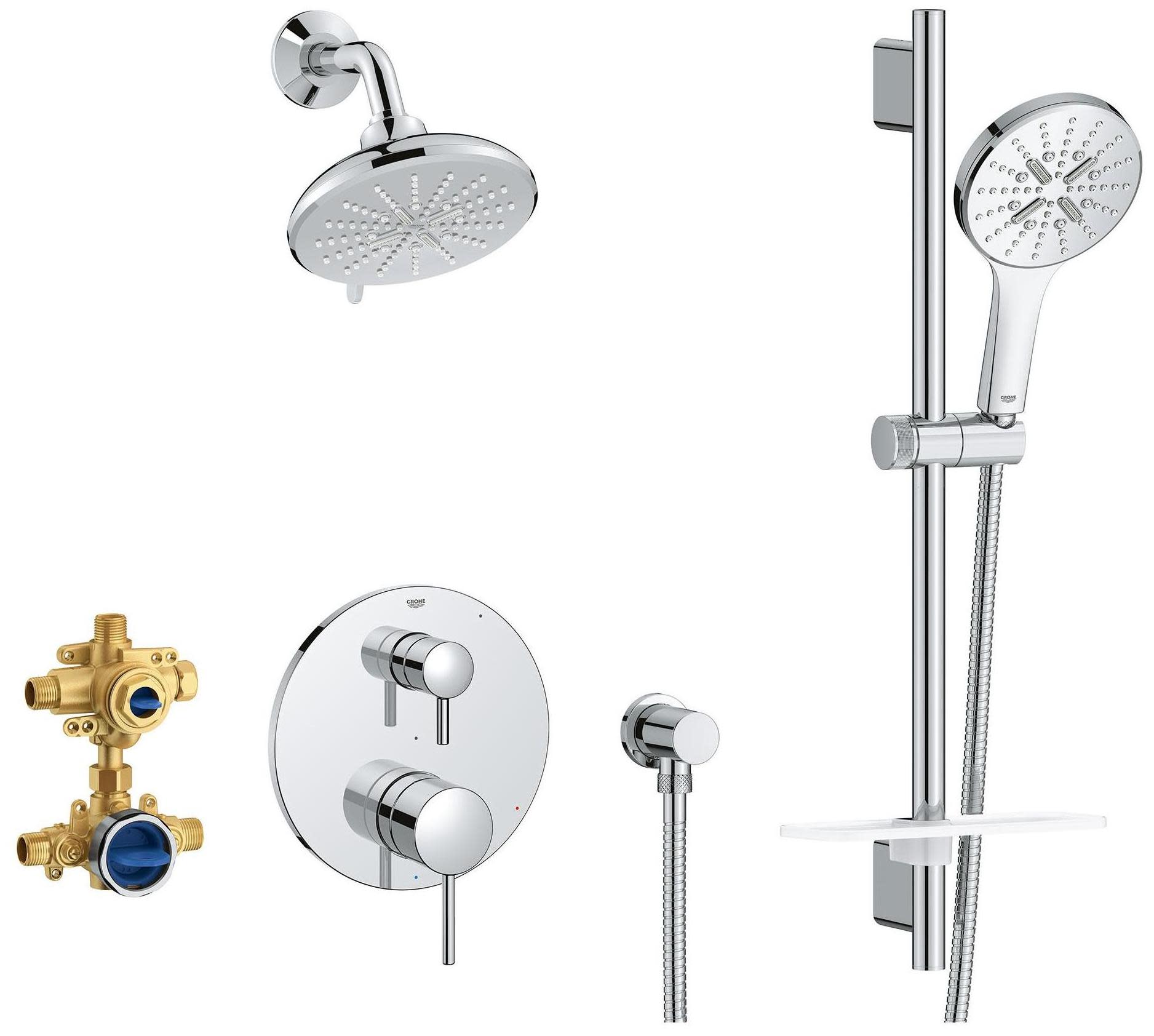 Grohe 29 431 Timeless Pressure Balanced Shower System - Chrome ...