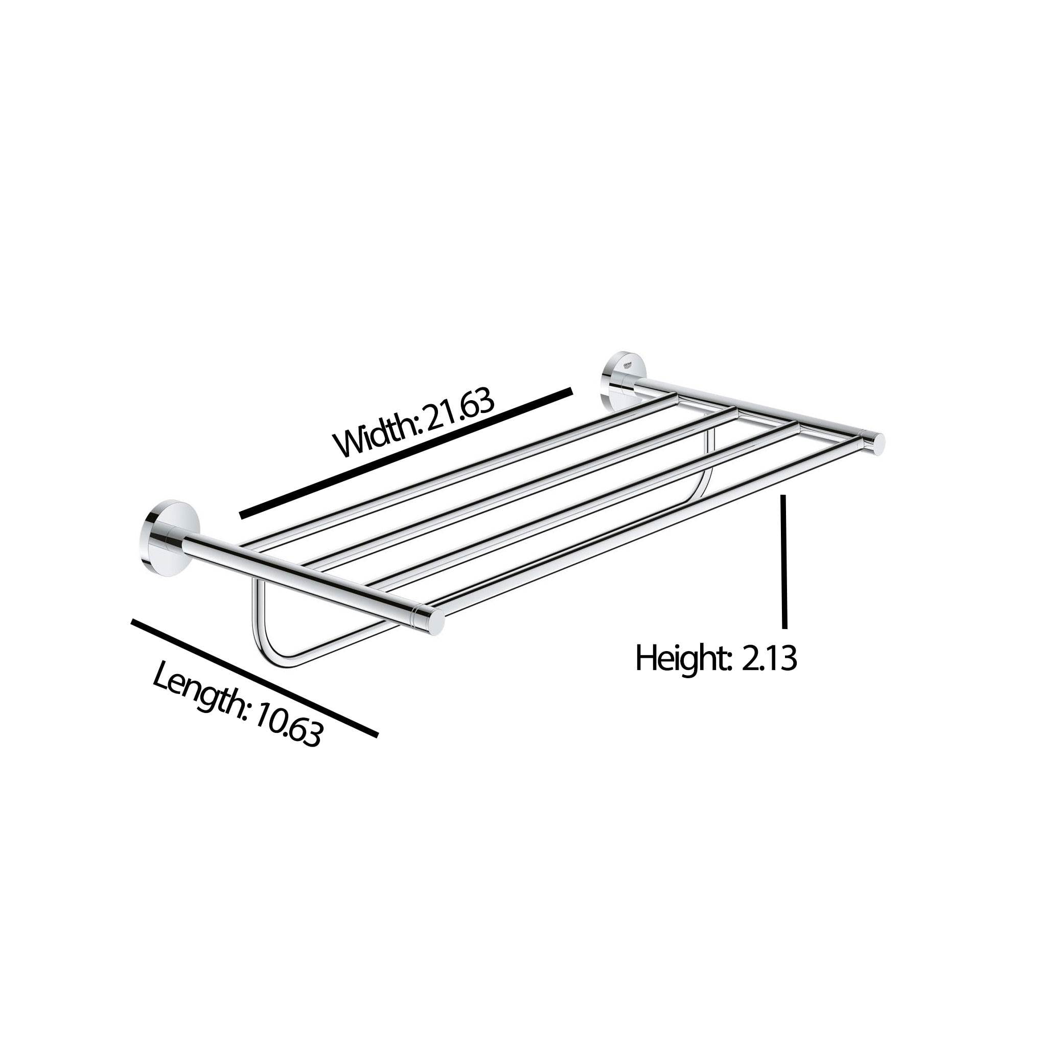 Grohe Essentials 22 Inch 4 Rung Multi Towel Rack with StarLight Chrome ...