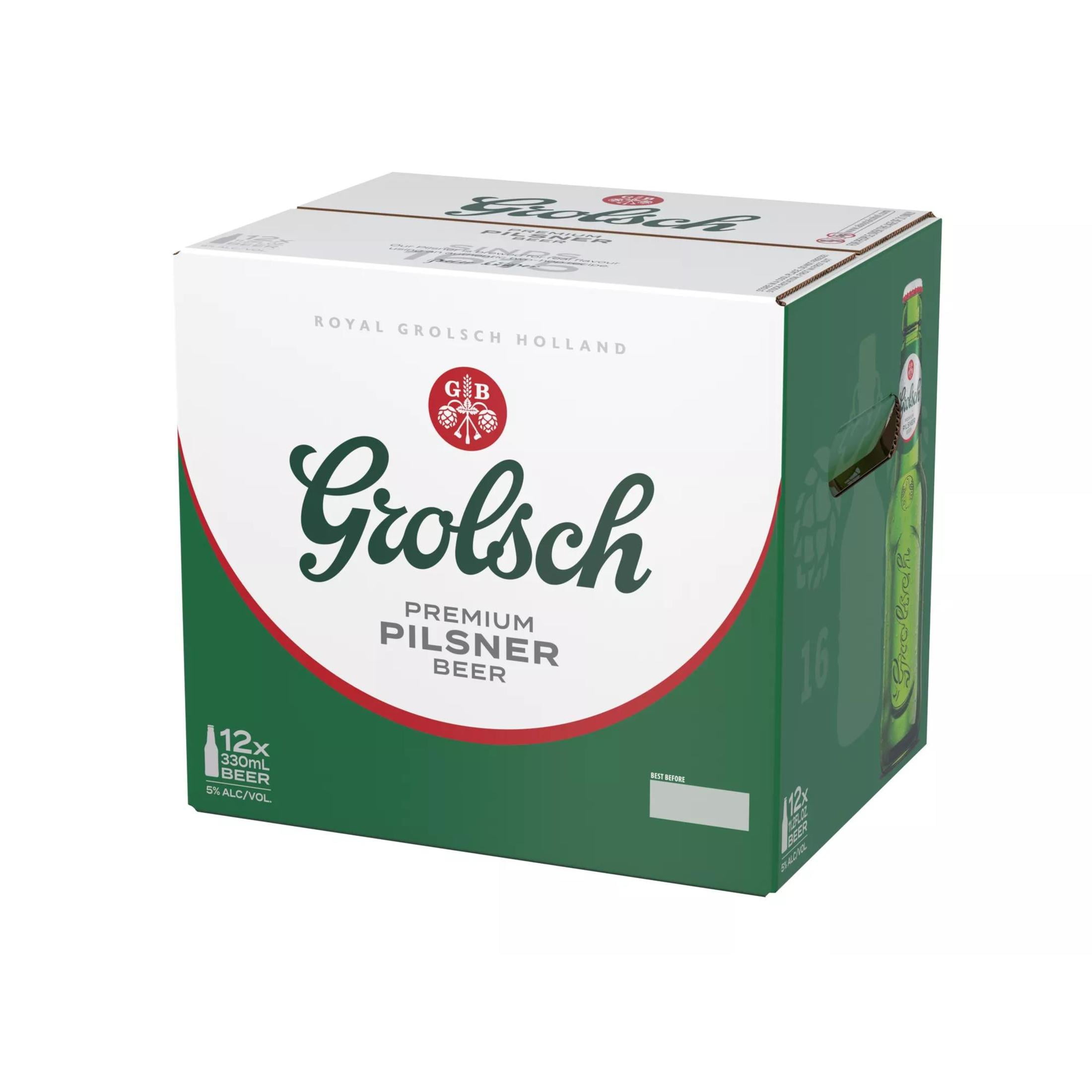 Grolsch Premium Lager Beer, 12 Pack, 330 ML Glass Bottles, 5% ABV ...