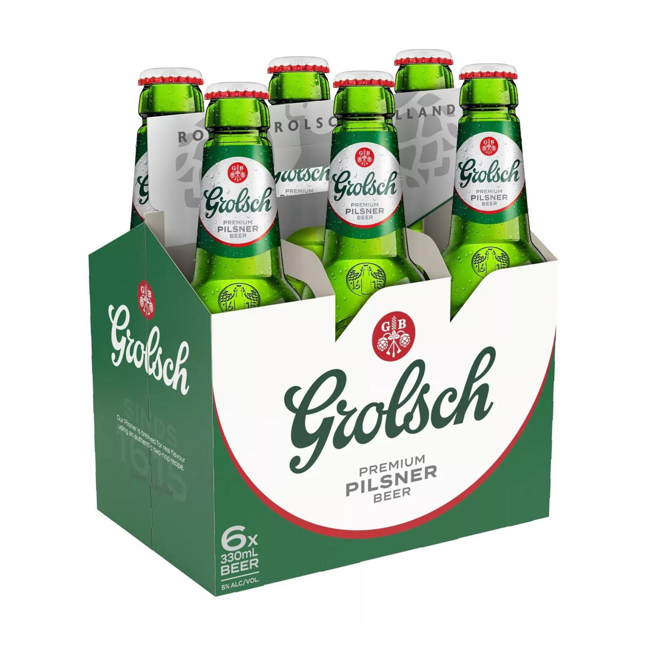 Grolsch Premium Lager Beer, 6 Pack, 330 ML Glass Bottles, 5% ABV ...