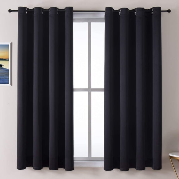 Grommet Blackout Curtains for Bedroom and Living Room - 2 Panels Set ...
