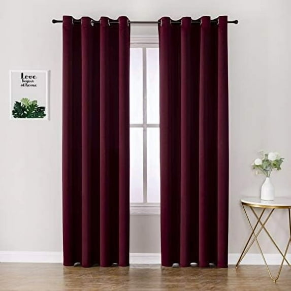 Grommet Blackout Curtains for Bedroom and Living Room - 2 Panels Set ...