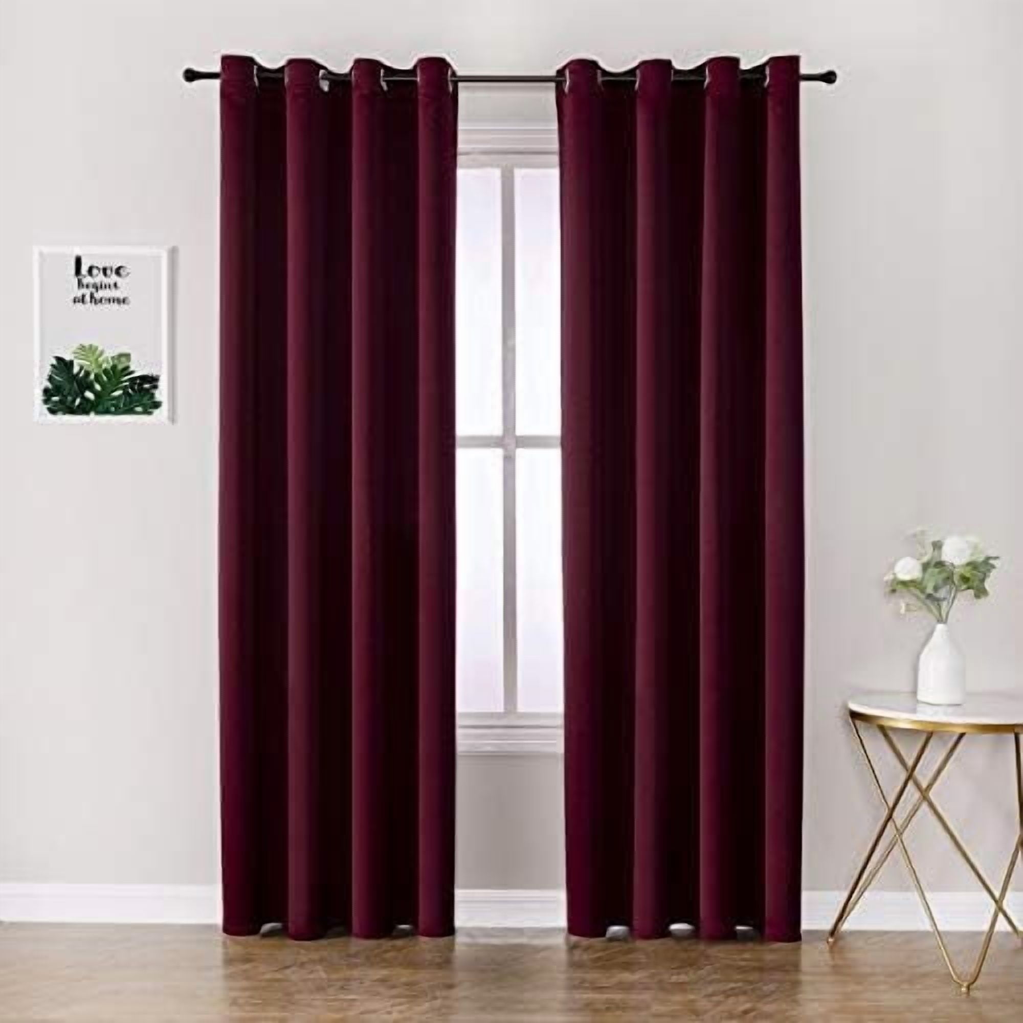 Grommet Blackout Curtains for Bedroom and Living Room - 2 Panels Set ...