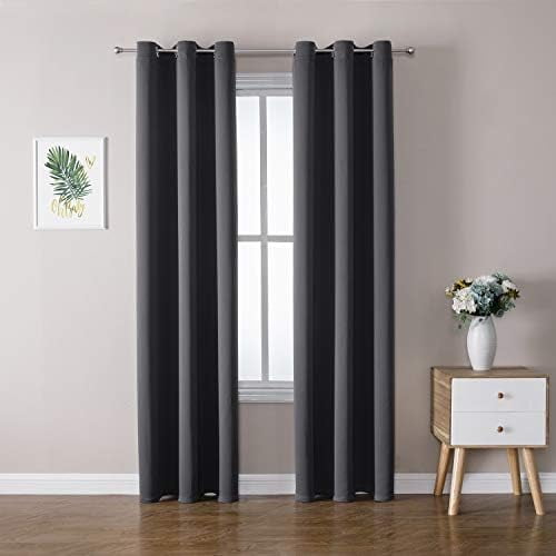 Grommet Blackout Curtains for Bedroom and Living Room - 2 Panels Set ...
