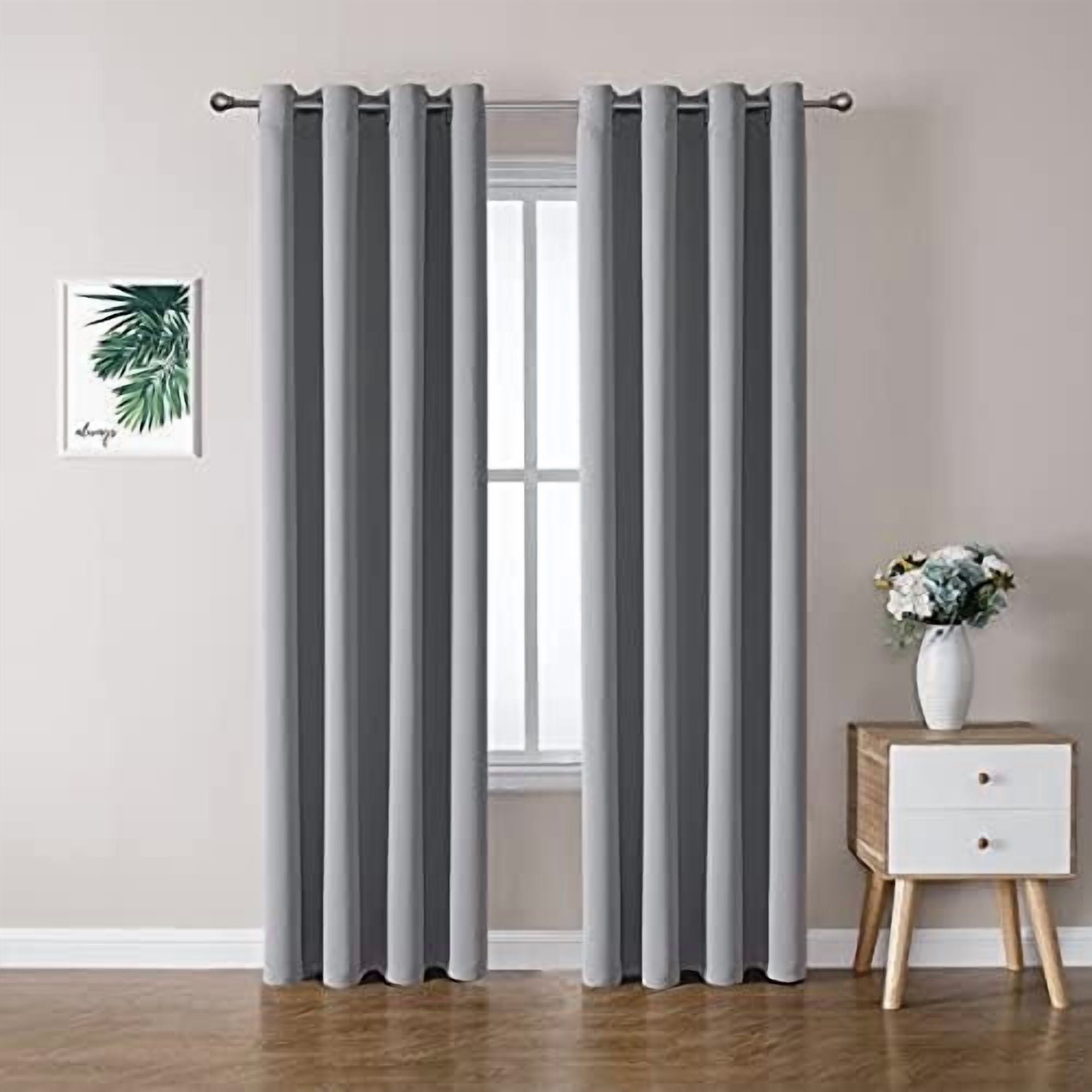 Grommet Blackout Curtains for Bedroom and Living Room - 2 Panels Set ...