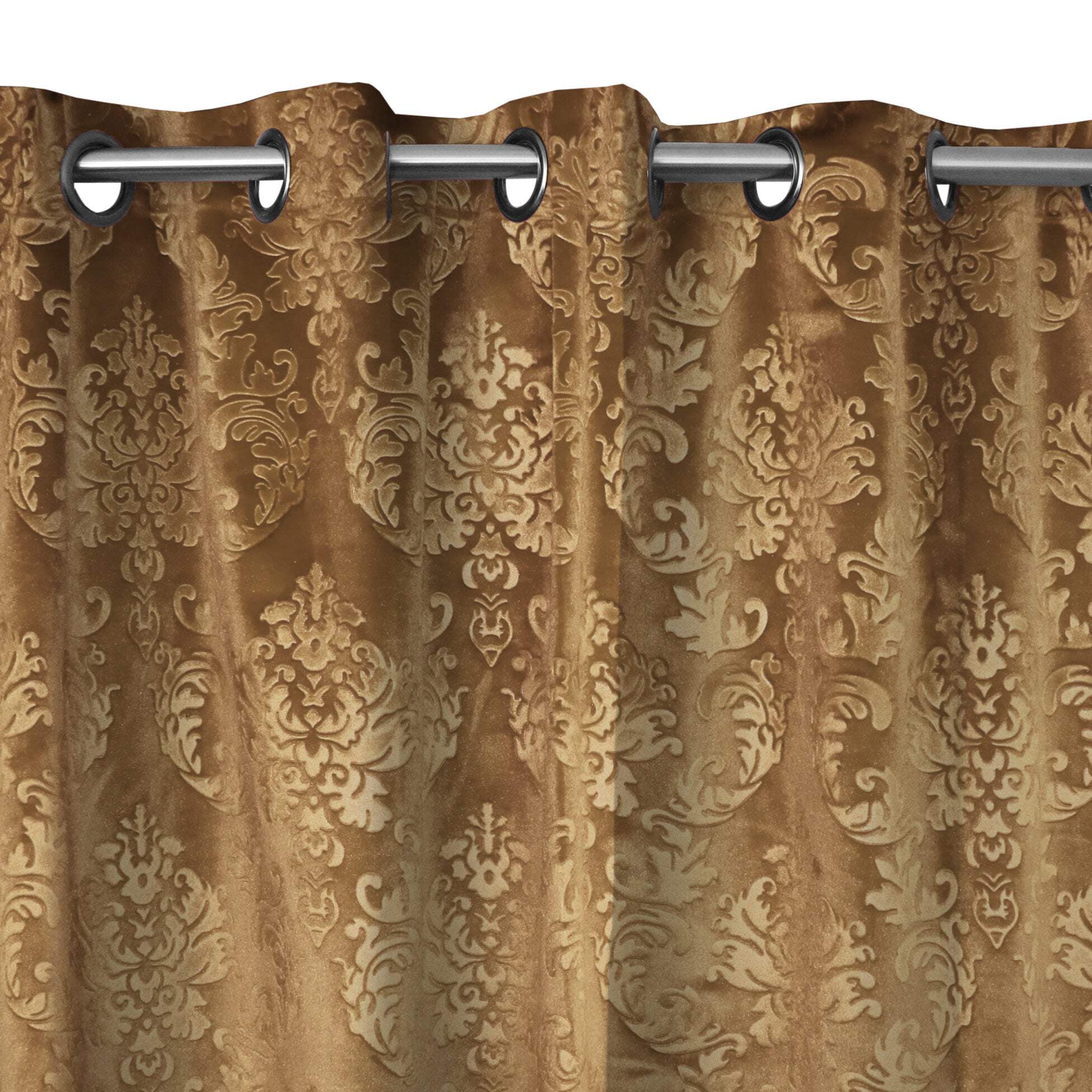 Grommet Curtain Velvet Embossed Damask Curtain Panel 54 Inch Wide ...