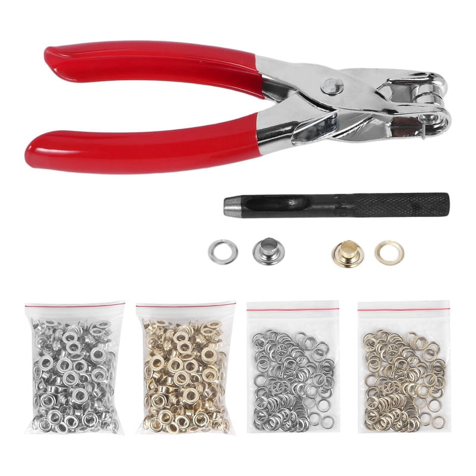 Grommet Eyelet Pliers Kit, 1/4 Inch 6mm Tool Kit with Metal Eyelets ...