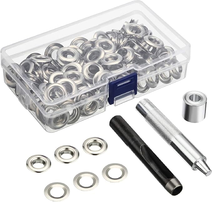 Grommet Eyelets Tool Kit, Grommet Setting Tool and 100 Sets Grommets ...