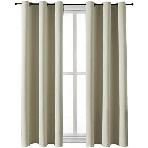 Grommet Room Darkening Curtains for Bedroom and Living Room - 2 Panels ...