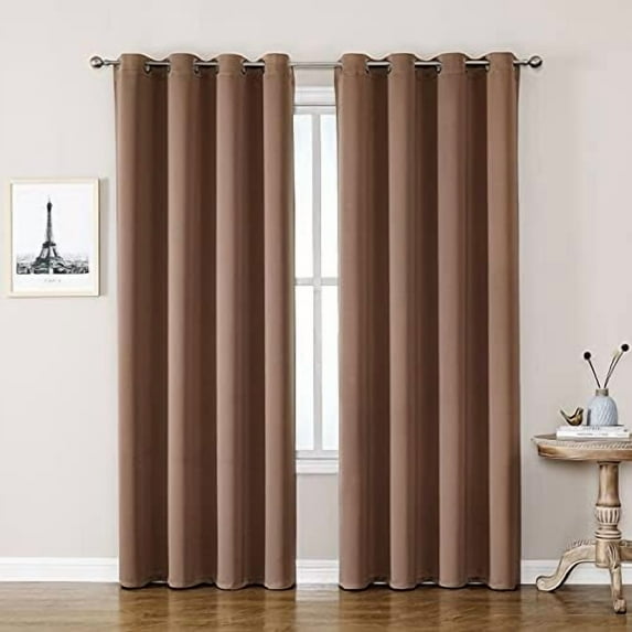Grommet Room Darkening Curtains for Bedroom and Living Room - 2 Panels ...