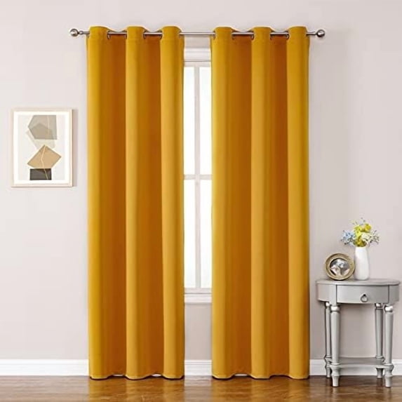 Grommet Room Darkening Curtains for Bedroom and Living Room - 2 Panels ...