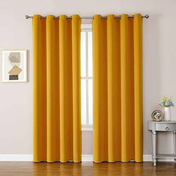 Grommet Room Darkening Curtains for Bedroom and Living Room - 2 Panels ...