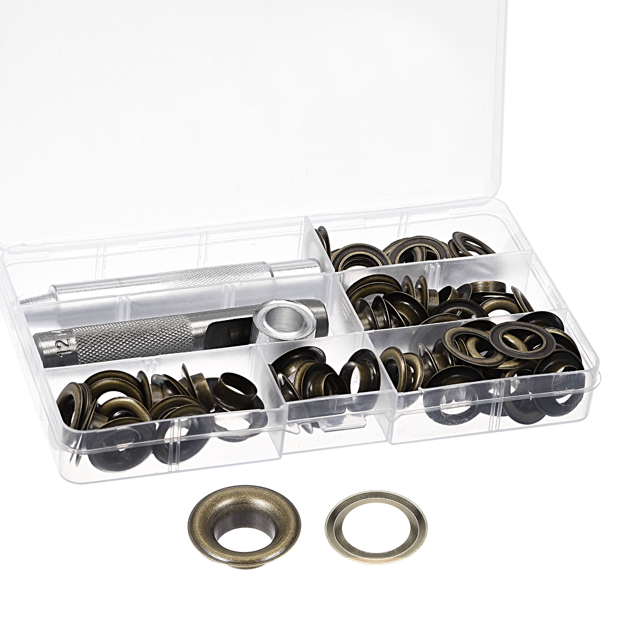 Grommet Tool Kit 50 Sets 1/2" Copper Grommets Eyelets with 3pcs Install ...