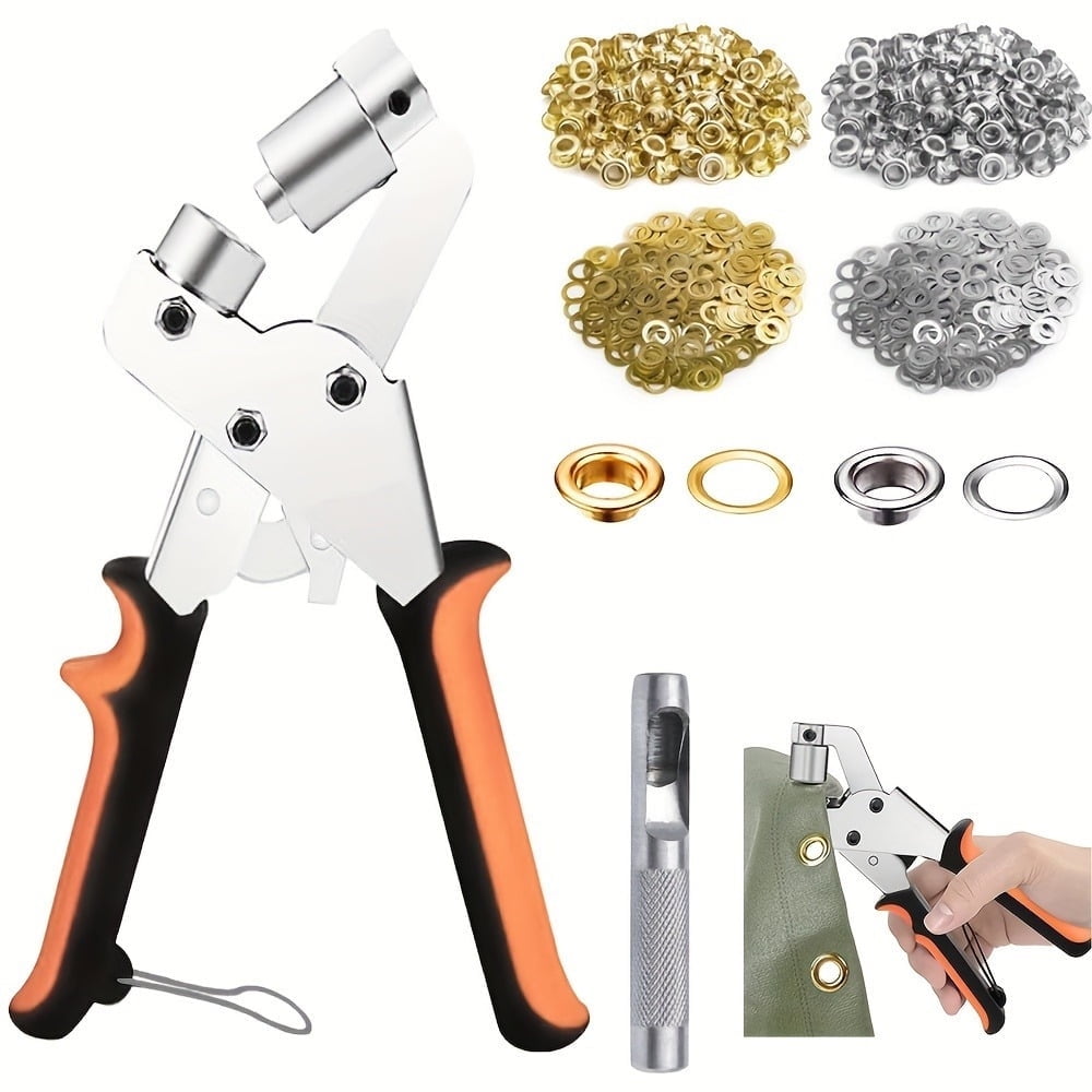 Grommet Tool Kit,Portable Grommet Hand Press Kit for Leather/Belt/Shoes ...