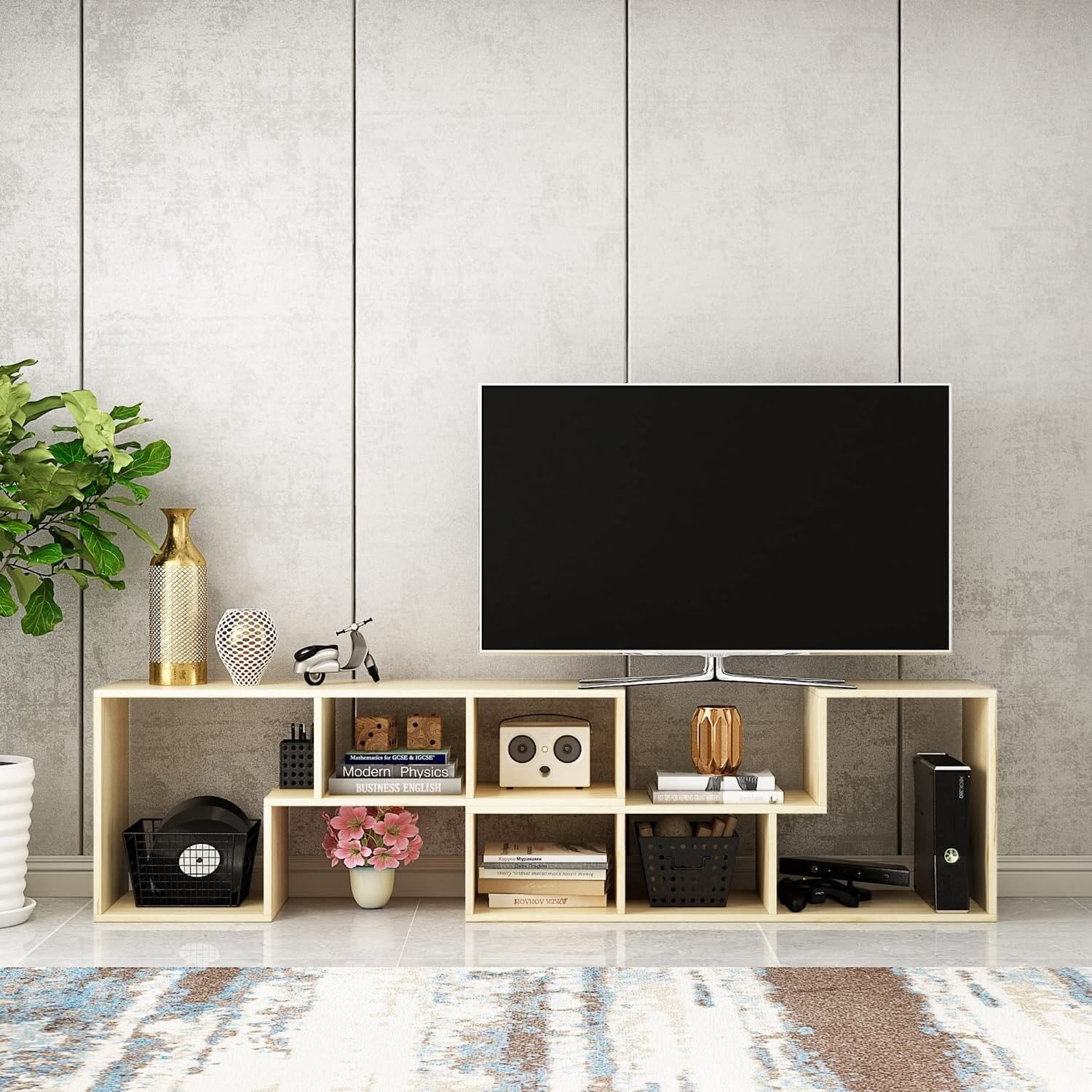 Grondin 2-Piece L Shaped TV Stand, Multi-Functional Free Combination ...