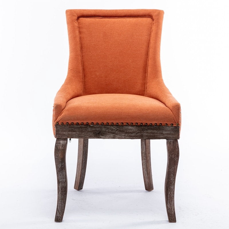 Grondin French Country Vintage Style Dining Chair Set of 2 with Linen ...