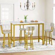 Costway 3 Piece Counter Height Dining Bar Table Set w/2 Stools&3 ...