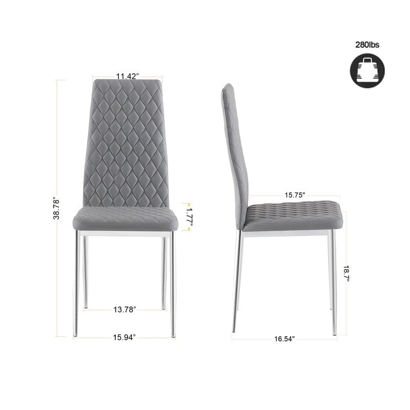 Grondin Modern Minimalist Style Upholstered Dining Chair Set with High ...