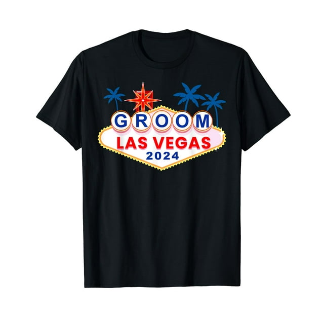 Groom Vegas Bachelor Party Group 2024 Married in Vegas Groom T-Shirt ...
