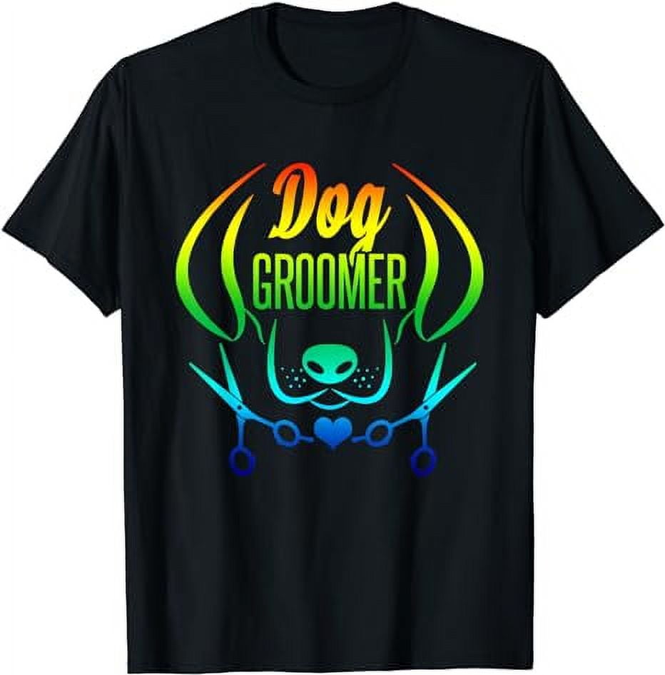 Groomer Tshirt Rainbow Women Dog Grooming - Walmart.com
